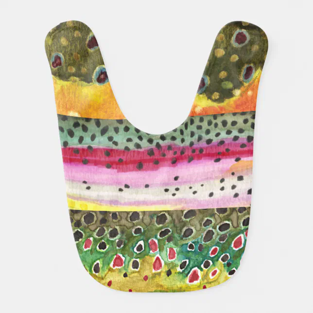 Trout Fishing Baby Bib | Zazzle