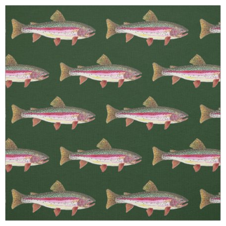 Trout Fishing Fabric | Zazzle