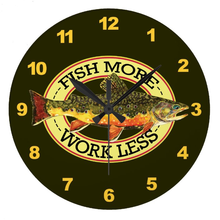 Trout Fishing Large Clock | Zazzle.com