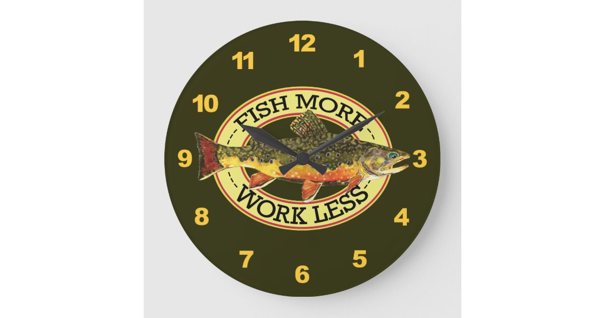 Trout Fishing Large Clock | Zazzle