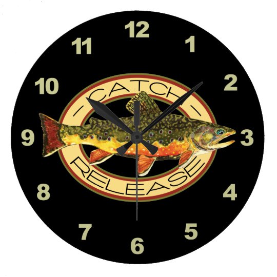 Trout Fishing Large Clock | Zazzle.com