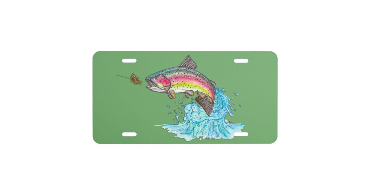 Trout Fishing License Plate | Zazzle