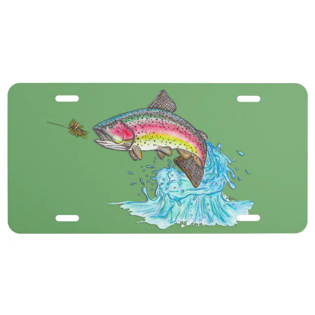 Trout Fishing License Plate | Zazzle