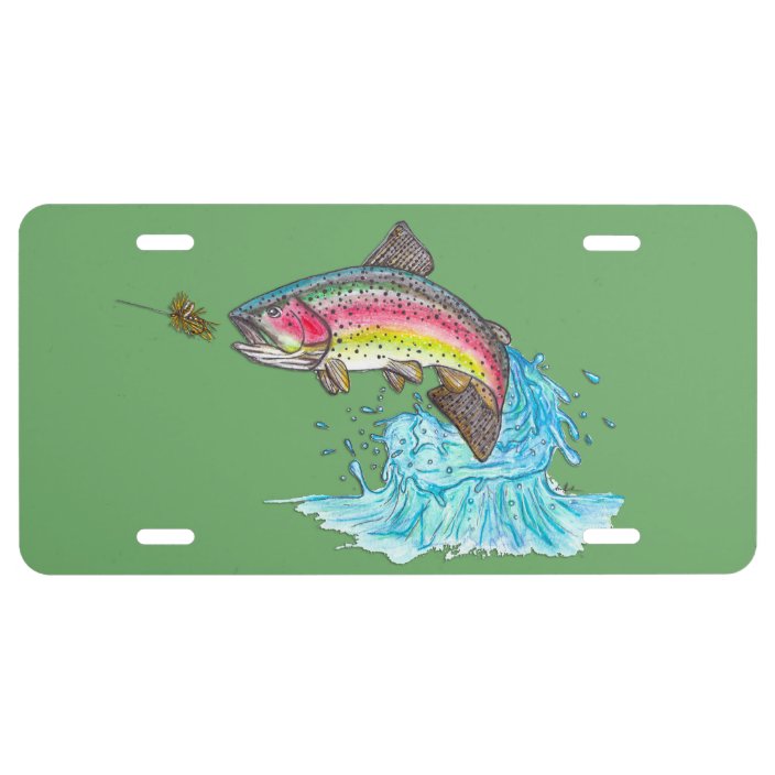 Trout Fishing License Plate | Zazzle.com