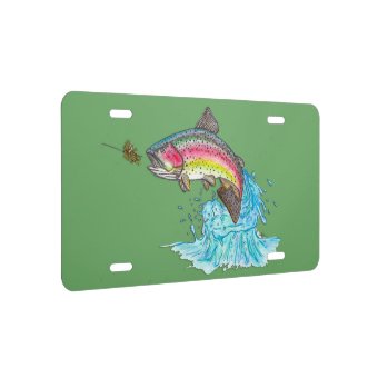 Trout Fishing License Plate | Zazzle