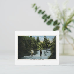Trout Fishing near Escanaba, Michigan Vintage Postcard | Zazzle