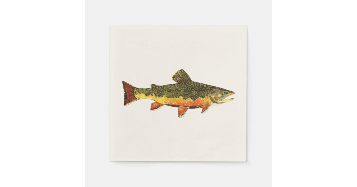 Trout Fishing Paper Napkins | Zazzle
