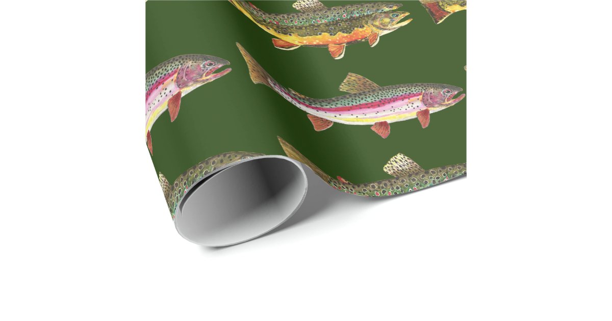 Trout Fishing Wrapping Paper | Zazzle