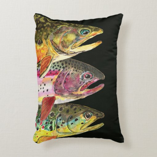 Trout Fly Fishing Decorative Pillow | Zazzle