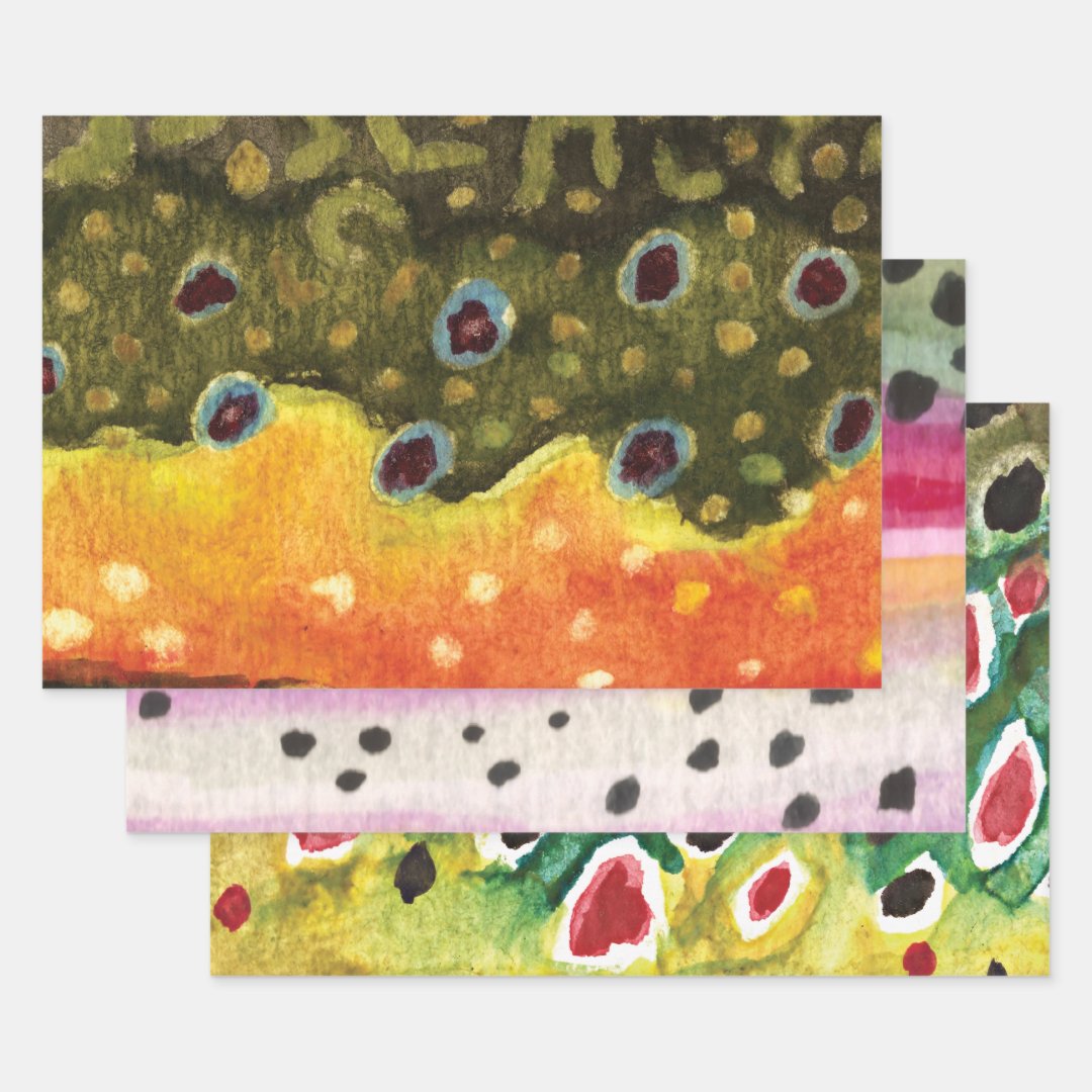 Trout Fly Fishing for Fishermen Fisherwomen Wrapping Paper Sheets | Zazzle