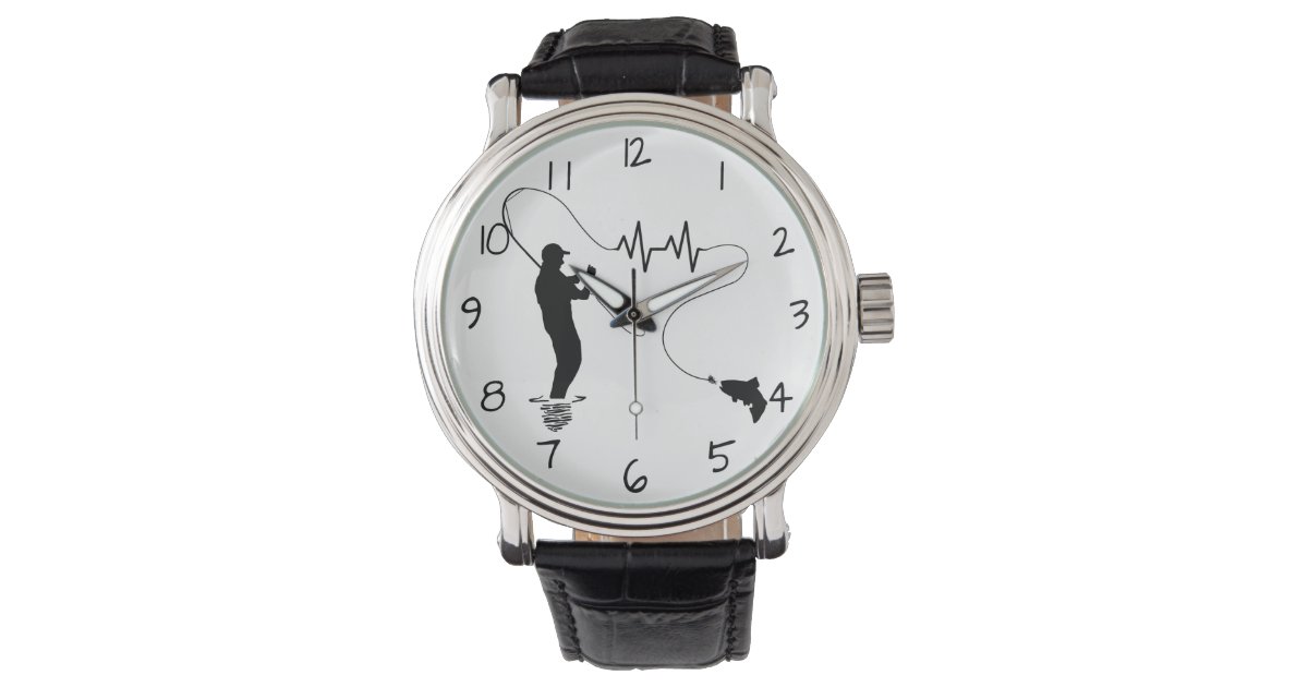 Trout Fly Fishing Heartbeat Watch | Zazzle