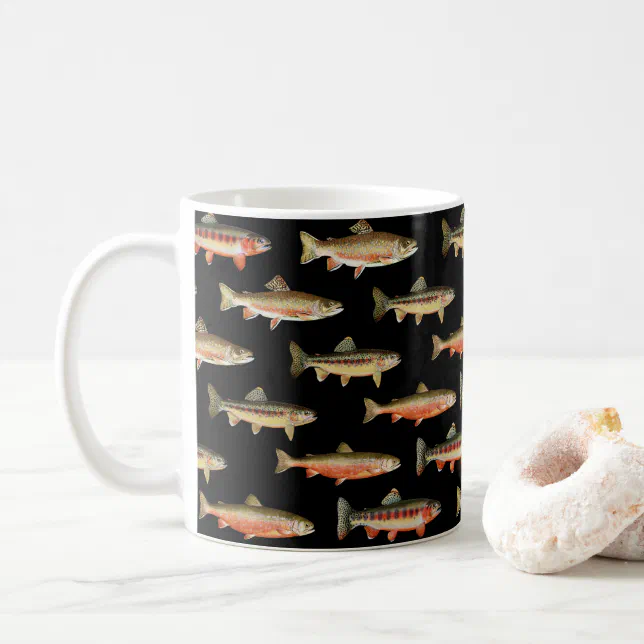 Trout Galore Black Fishing Coffee Mug | Zazzle