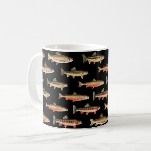 Trout Galore Black Fishing Coffee Mug | Zazzle