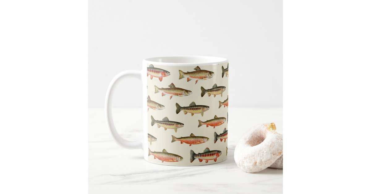 Trout Galore Cream Fishing Coffee Mug | Zazzle