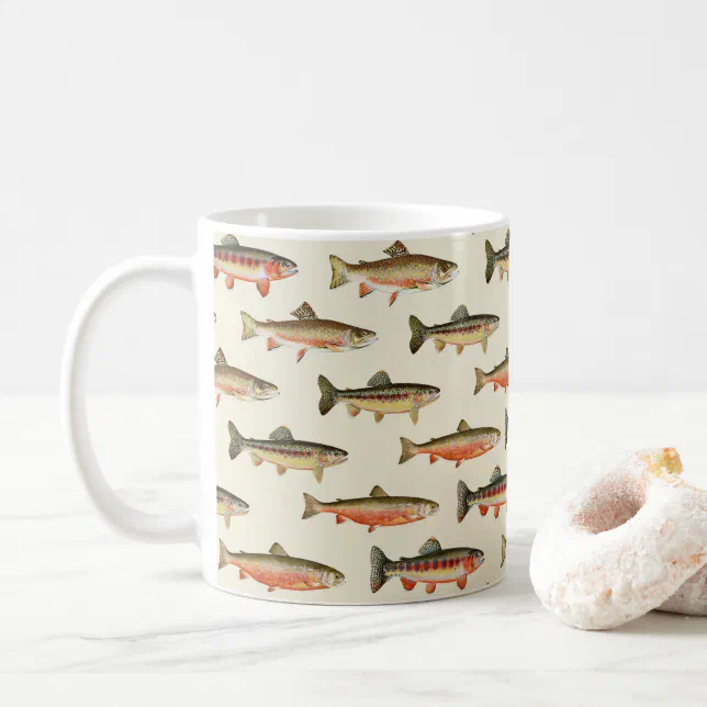 Trout Galore Cream Fishing Coffee Mug | Zazzle