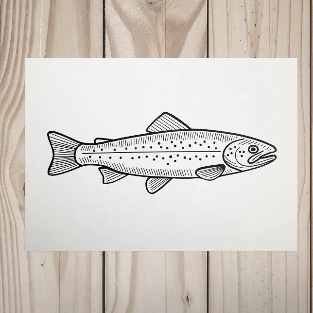 Trout rubber stamp | Zazzle