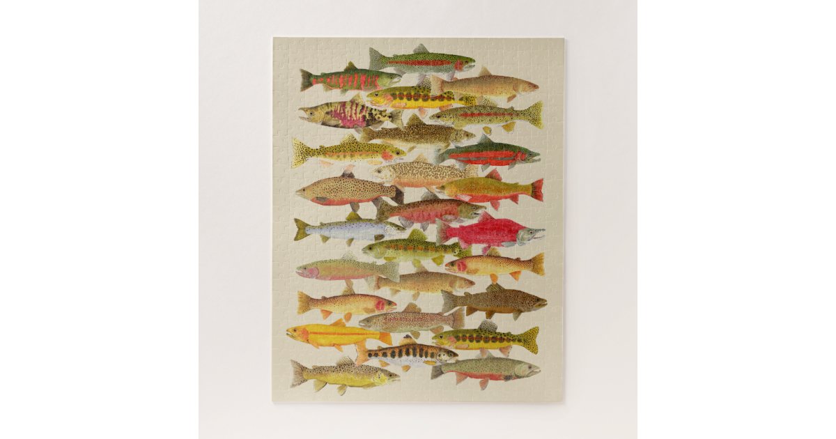 Trout & salmon jigsaw puzzle | Zazzle