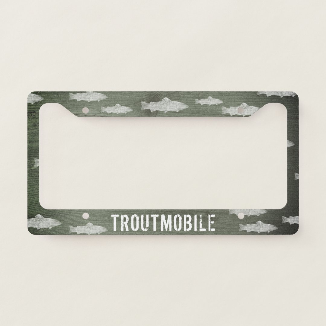 Troutmobile | Swimming Fish | Trout Fisherman's License Plate Frame ...