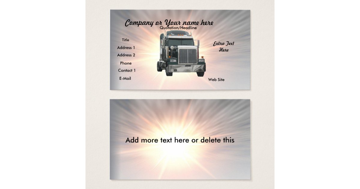 Truck Business Card | Zazzle