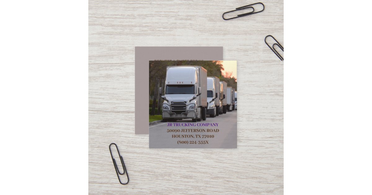 Truck Driver Company Transportation Square Business Card | Zazzle
