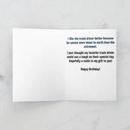 Truck Driver Funny Birthday Card | Zazzle