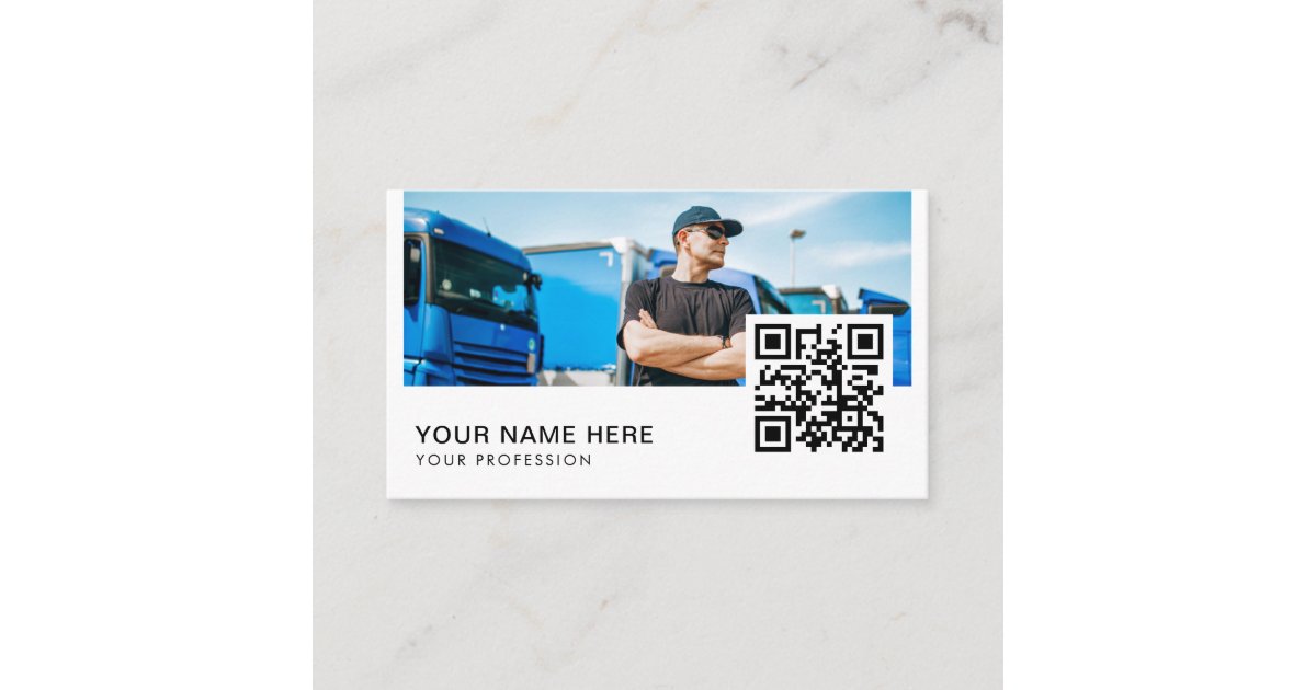 Truck driver QR Code Business Card | Zazzle