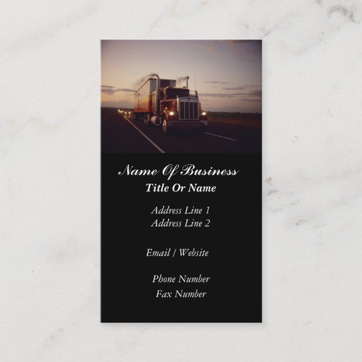 Truck Drivers Business Card | Zazzle