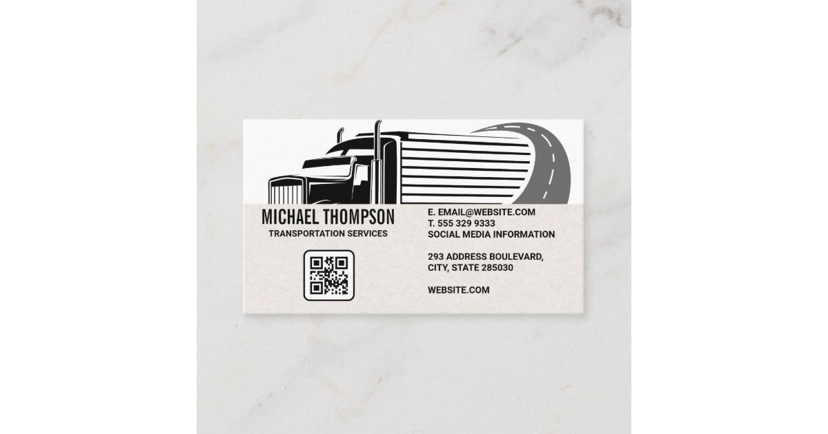 Truck Driving Transport | Shipping Business Card | Zazzle