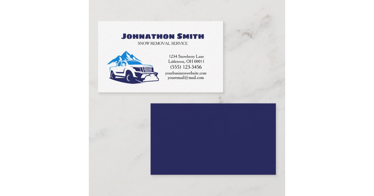 Truck Plow Snow Removal Service Business Card | Zazzle