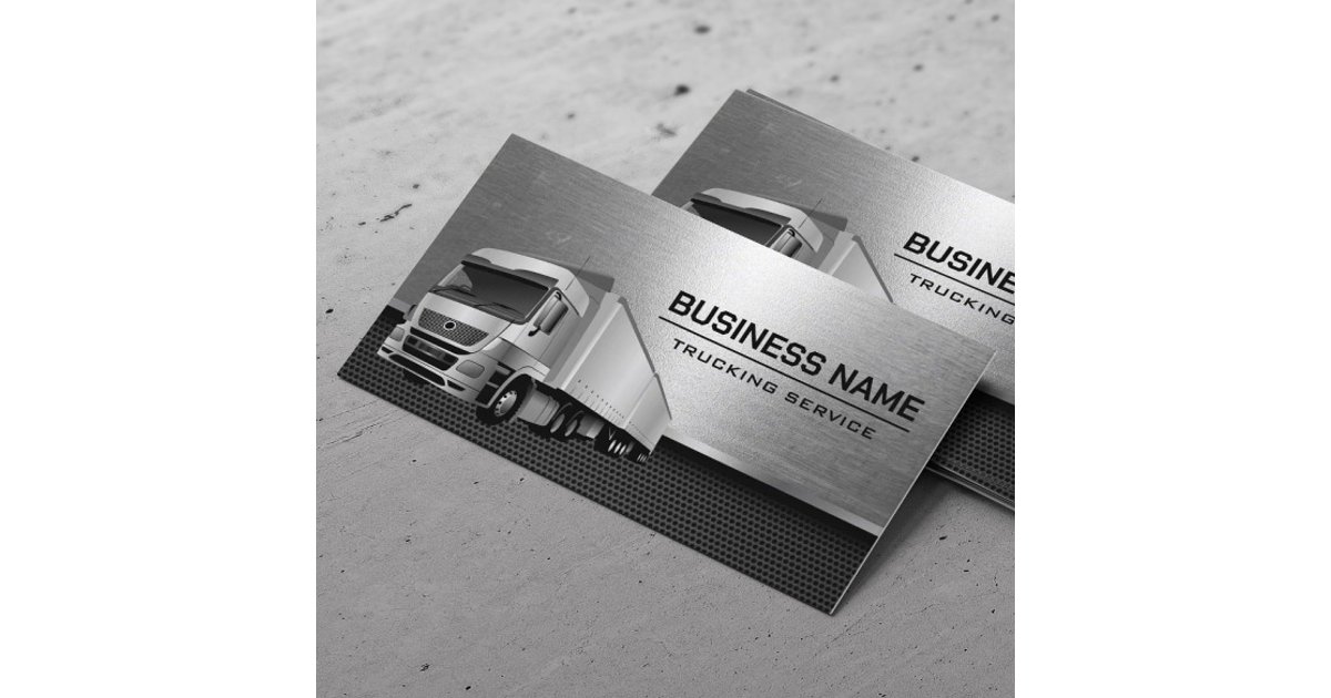 Truck Service Metallic Professional Driver Business Card | Zazzle