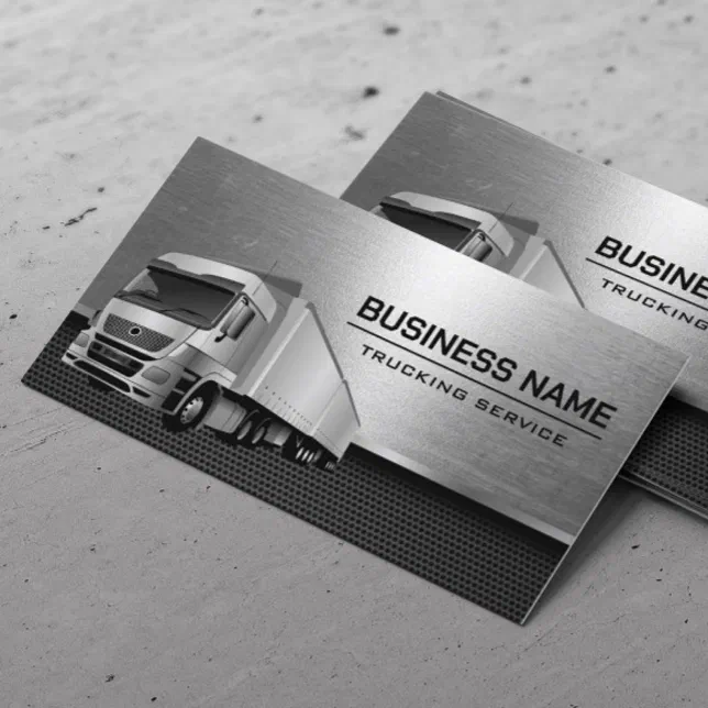 Truck Service Metallic Professional Driver Business Card | Zazzle