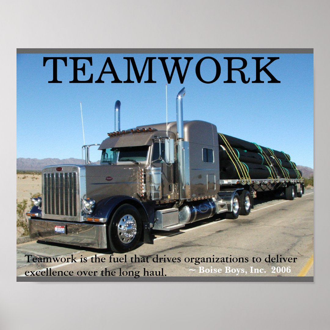 Truck Teamwork Poster | Zazzle
