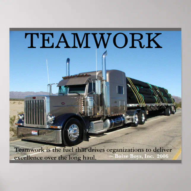 Truck Teamwork Poster | Zazzle