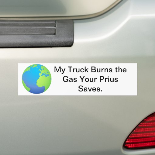 Truck vs. Prius Bumper Sticker | Zazzle