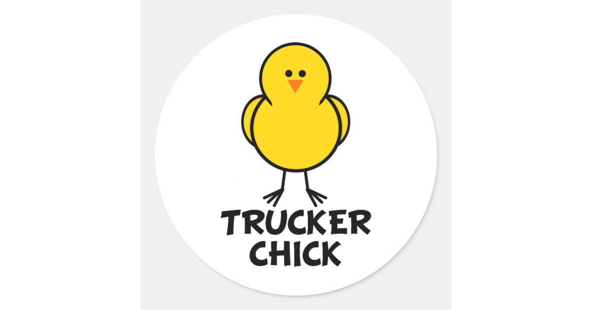 Trucker Chick Classic Round Sticker | Zazzle