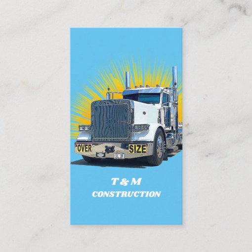 Trucker Demolition Construction Hauling Business Card | Zazzle