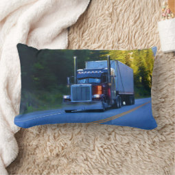 Truckers, Big Rig Cargo Truck Art Lumbar Pillow | Zazzle