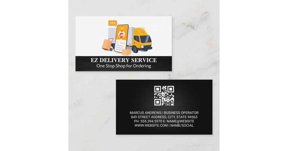Trucking Delivery Services | Online Tech App Business Card | Zazzle