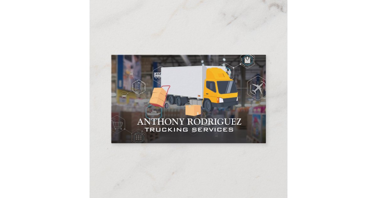 Trucking | Logistics Warehouse Business Card | Zazzle