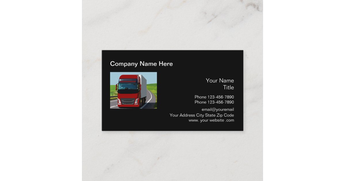 Trucking Shipping Modern Business Card | Zazzle