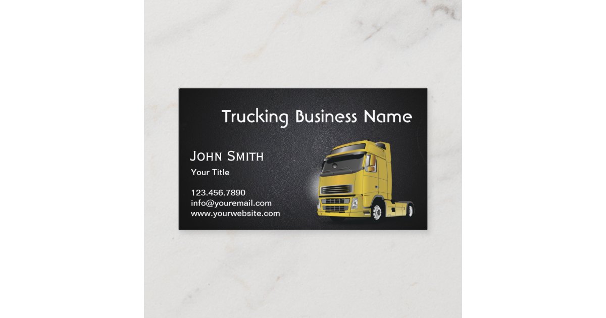 Trucking Towing Professional Dark Leather Business Card | Zazzle.com