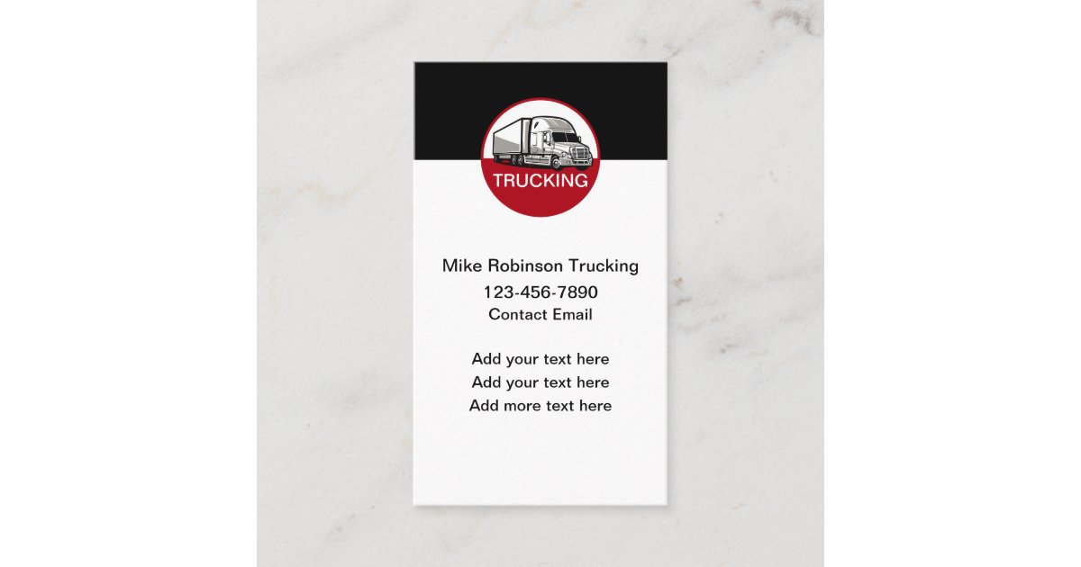Trucking Truck Driver Business Cards | Zazzle