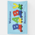 Trucks Boy Baby Shower Construction Cute Banner | Zazzle