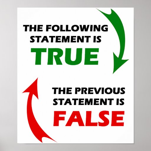 True and False Statements Poster | Zazzle