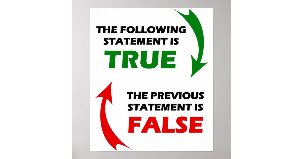 True and False Statements Poster | Zazzle