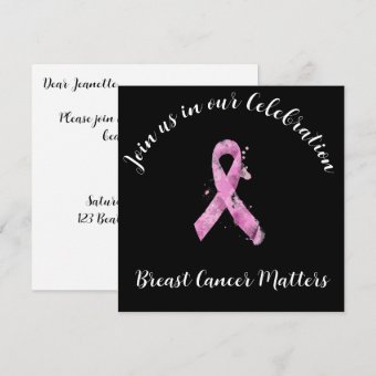 True Breast Cancer Pink Ribbon Party Invitation | Zazzle