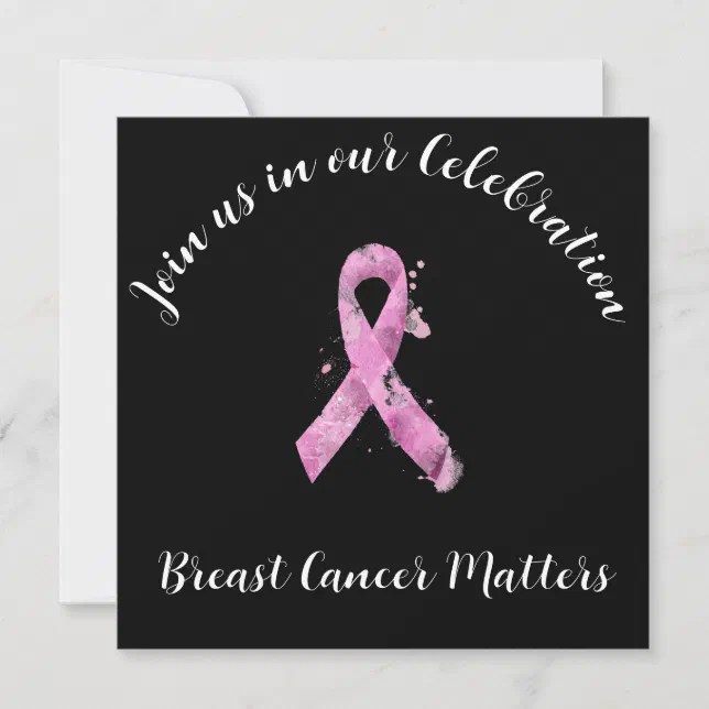 True Breast Cancer Pink Ribbon Party Invitation | Zazzle