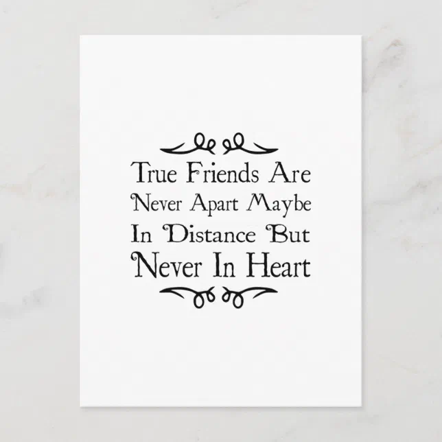 True Friends Are Never Apart Postcard | Zazzle