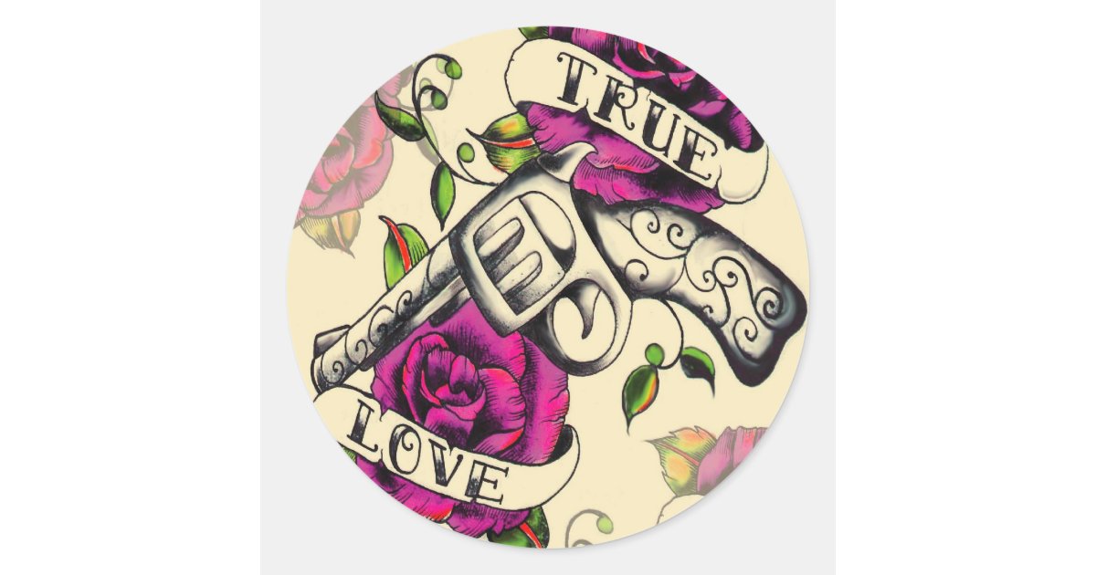 True Love tattoo art style Stickers | Zazzle