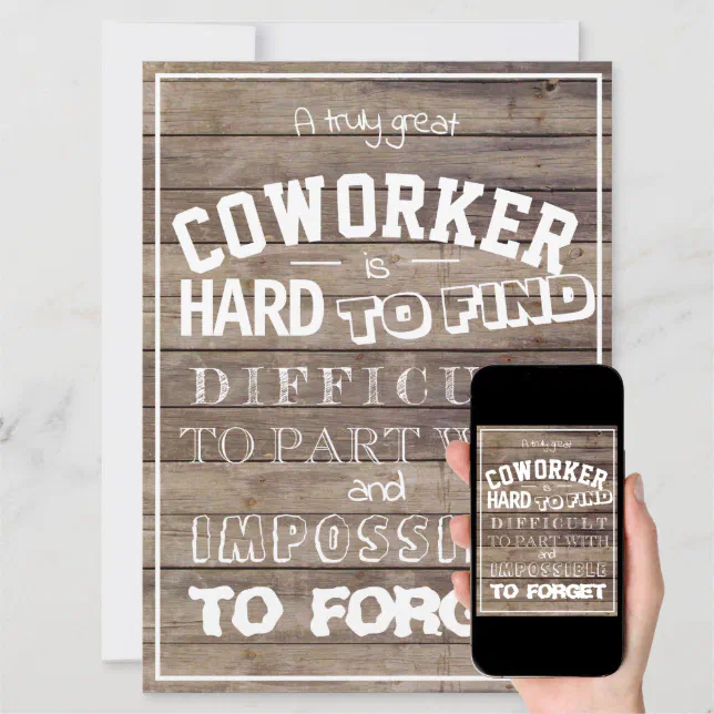 Truly great coworker quote appreciation thank you card | Zazzle